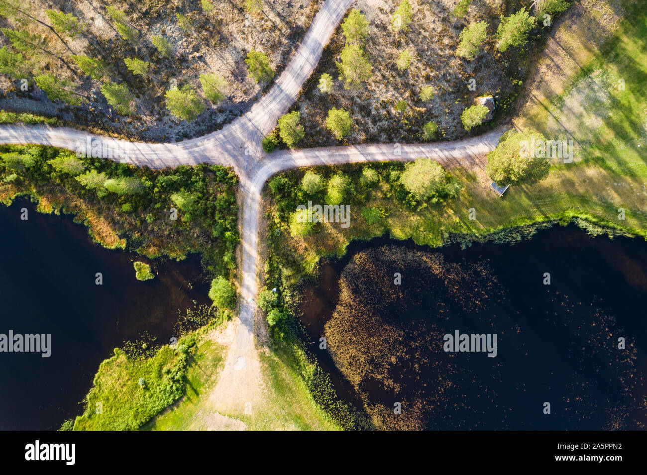 Aerial view of footpaths Stock Photo - Alamy