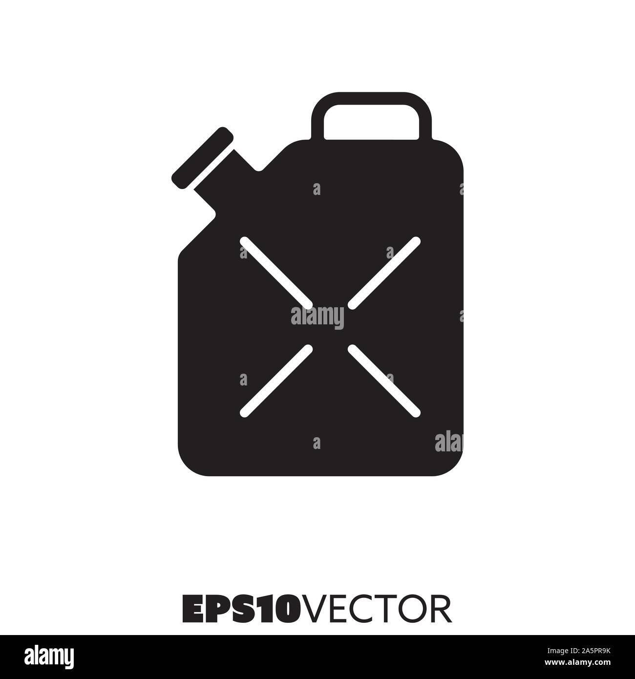 Car jerrycan solid black icon. Glyph symbol of fuel and gasoline ...