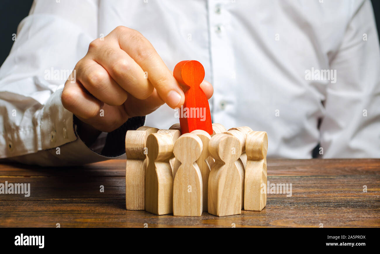 Team leadership concept and choosing a new leader. Choice of person ...