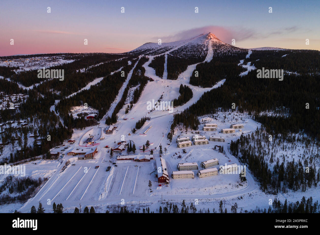 Aerial view of ski resort hi-res stock photography and images - Alamy