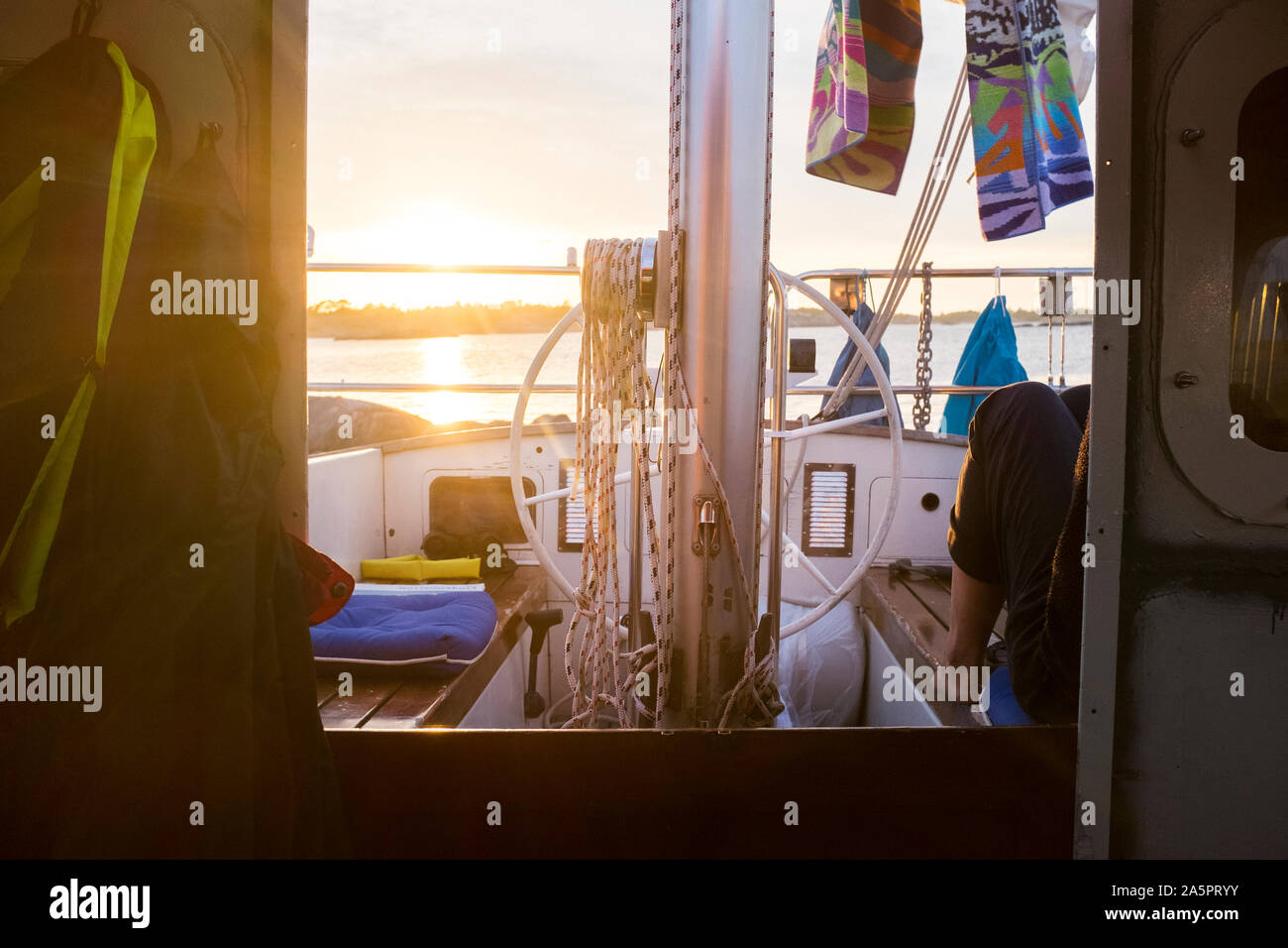 Sunset seen from boat Stock Photo - Alamy
