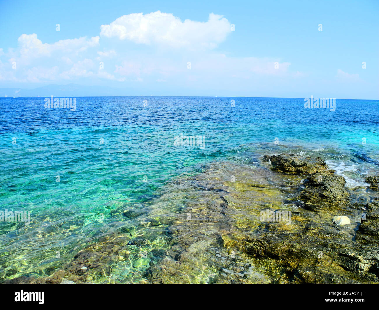 Greek rocky coasline, Ionian sea, Greece Stock Photo - Alamy