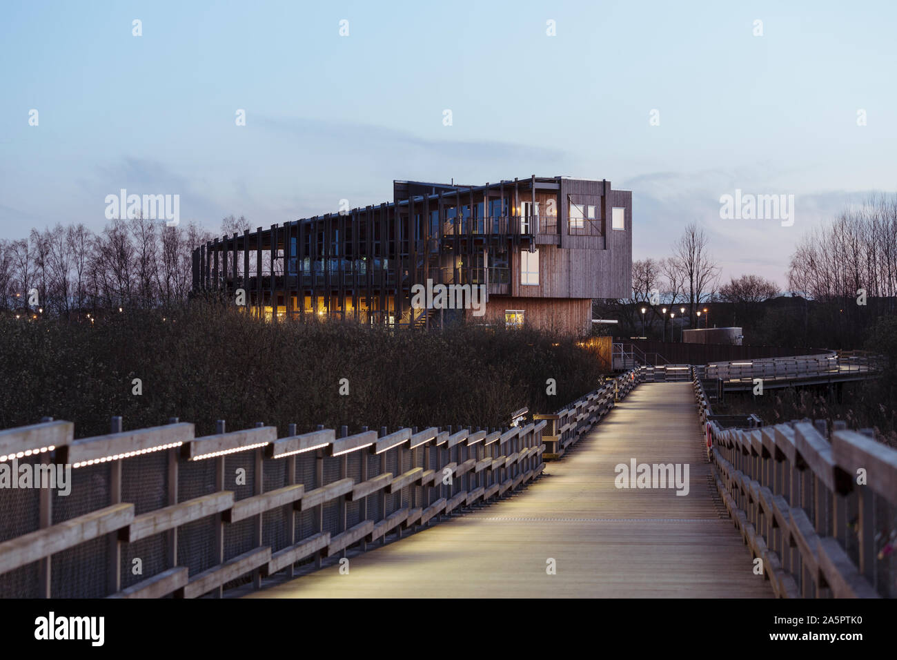 Modern wooden building Stock Photo - Alamy