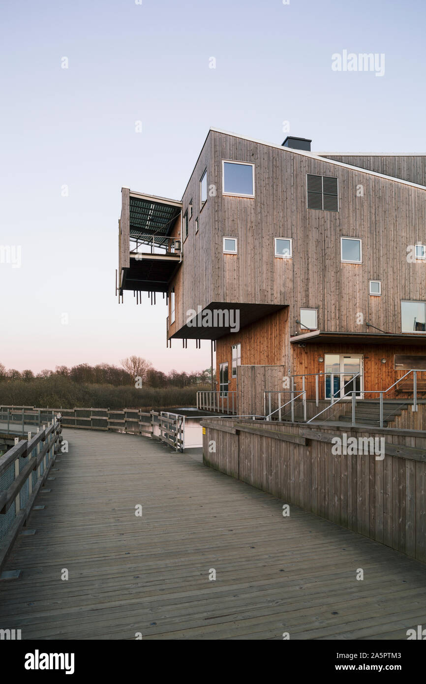 Modern wooden building Stock Photo - Alamy