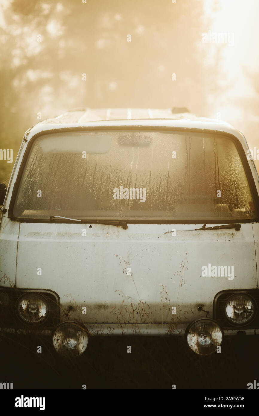 Car in fog Stock Photo - Alamy