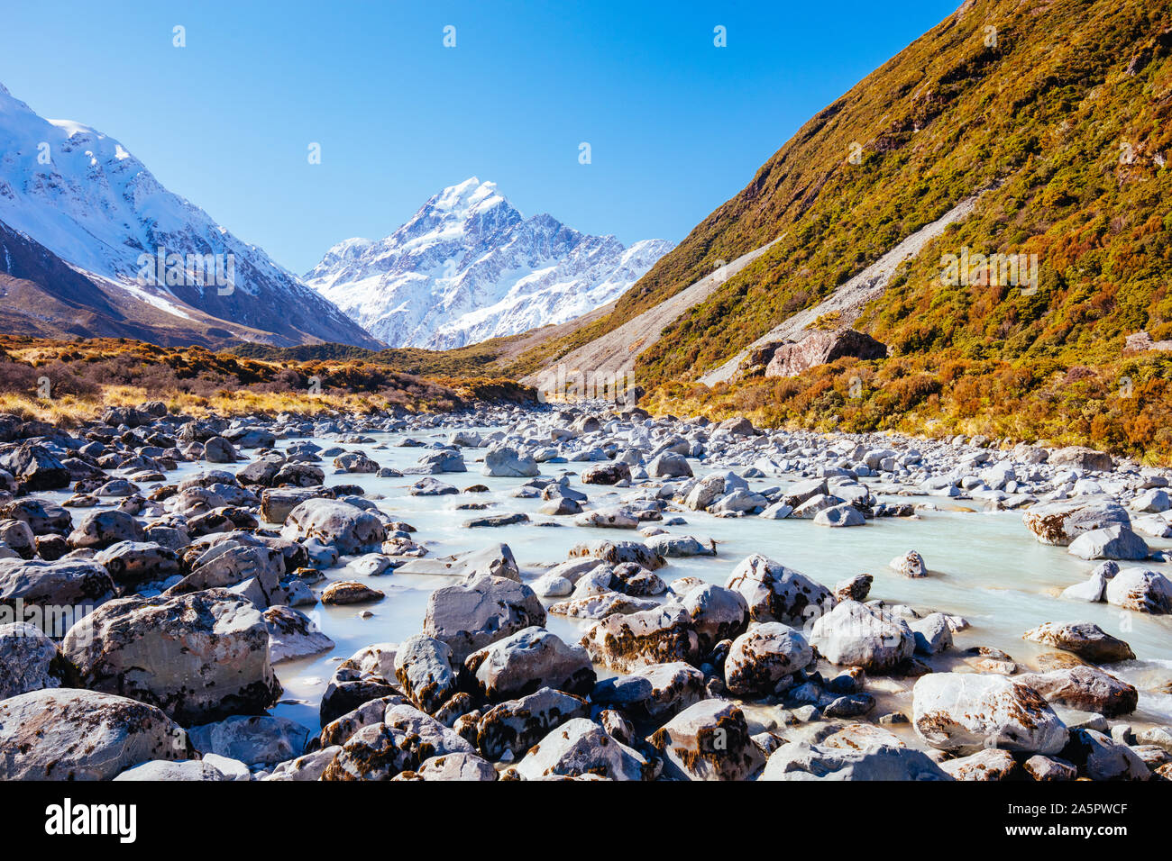 Hooker Valley Track Mt Cook New Zealand Stock Photo - Alamy