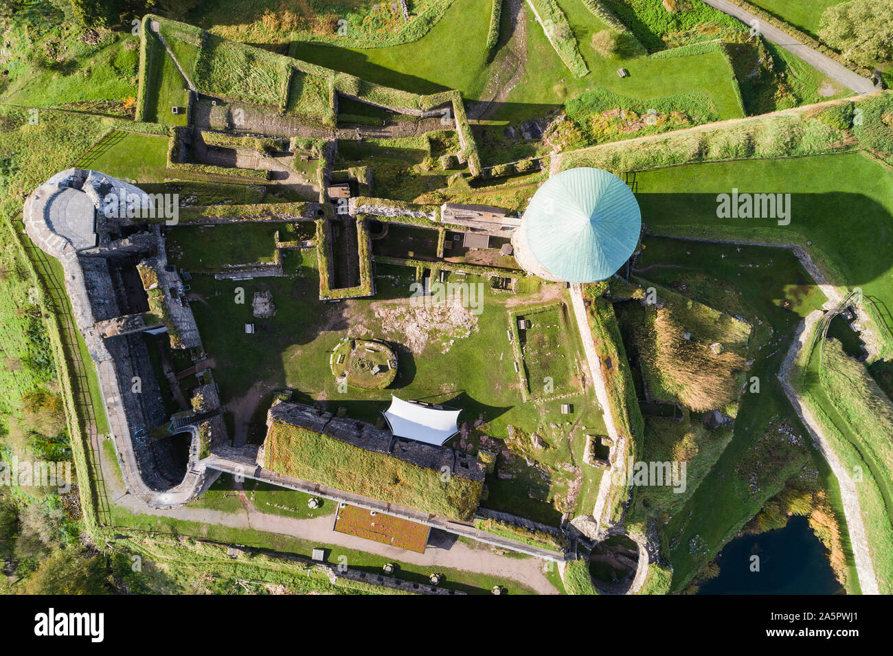 Aerial view of castle Stock Photo - Alamy