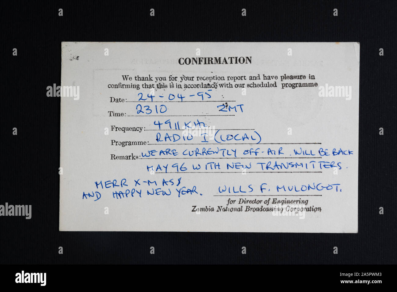 Qsl Card High Resolution Stock Photography and Images - Alamy