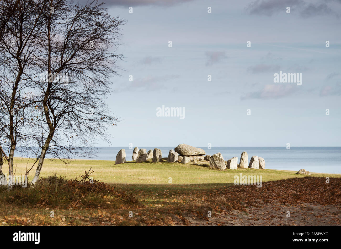 Stone circle at sea Stock Photo - Alamy