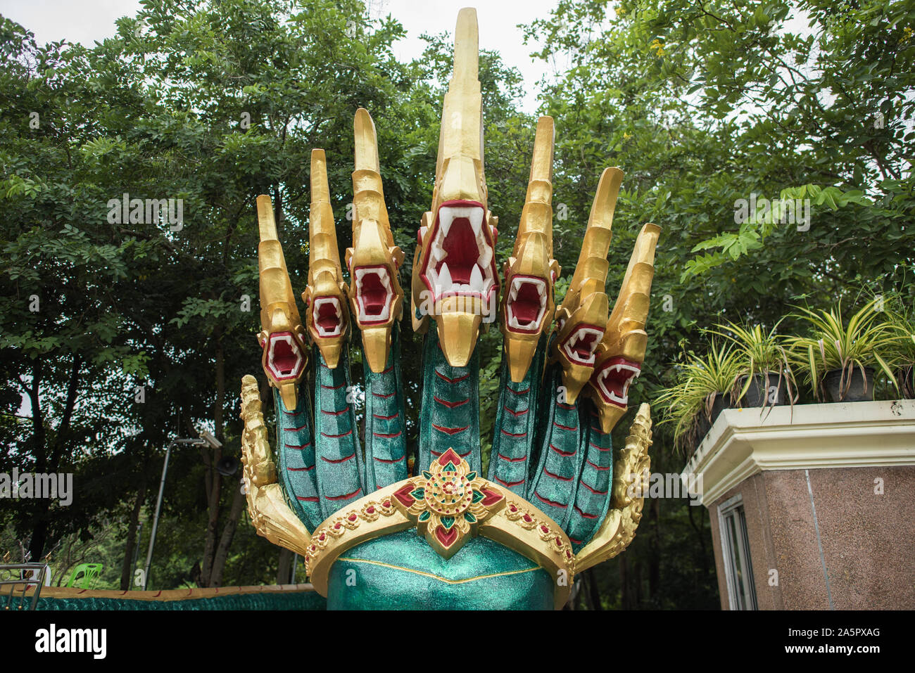 Buddhist figures in Thailand, Wat Kham Chanot in the province of Udon ...