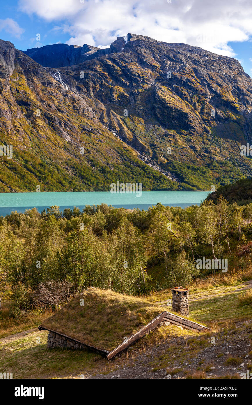 Landscape with house in ground Stock Photo - Alamy
