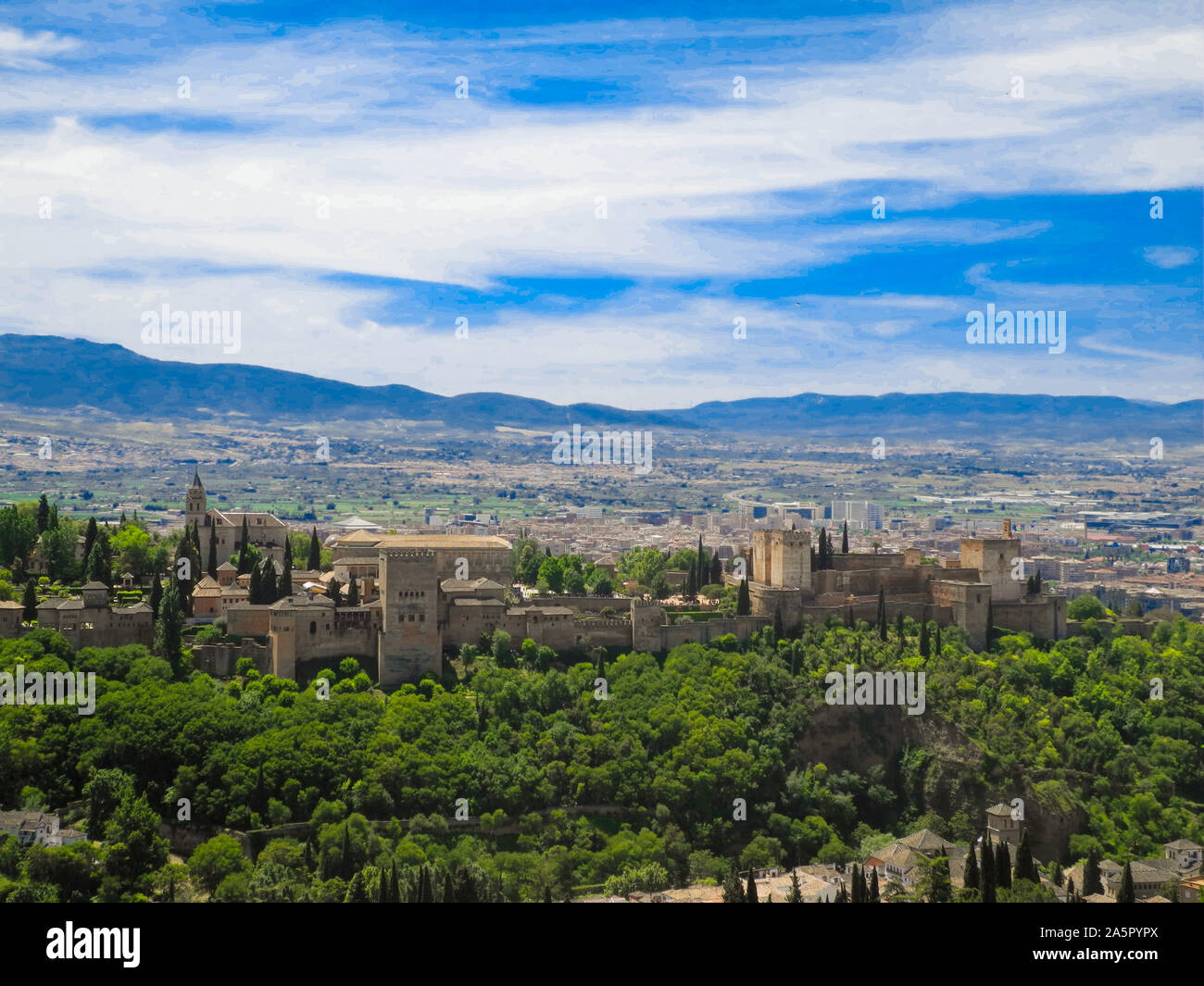 Alhambra in Granada. Palace and fortress built by the Moors. UNESCO ...