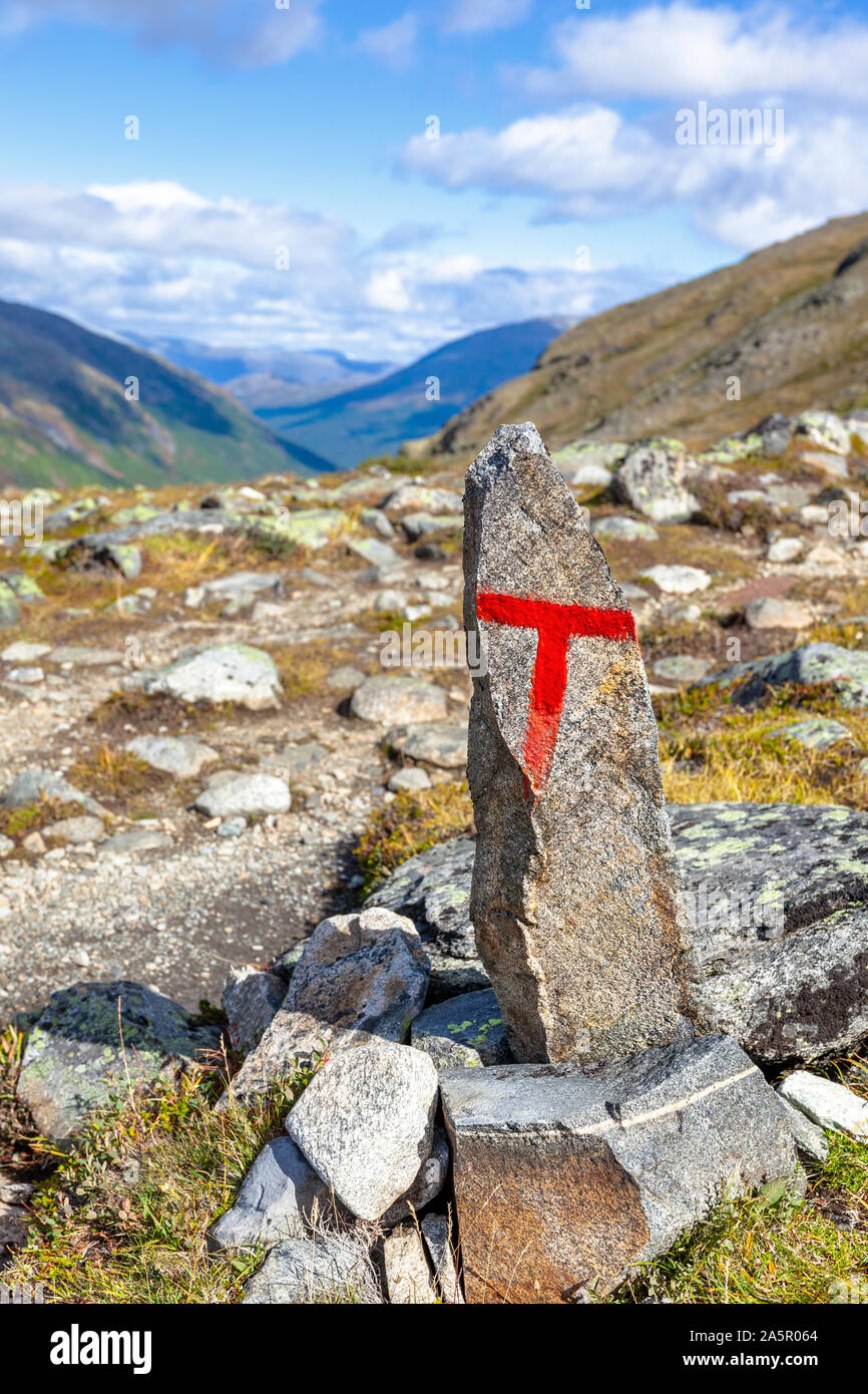 Painted sign on rock Stock Photo - Alamy