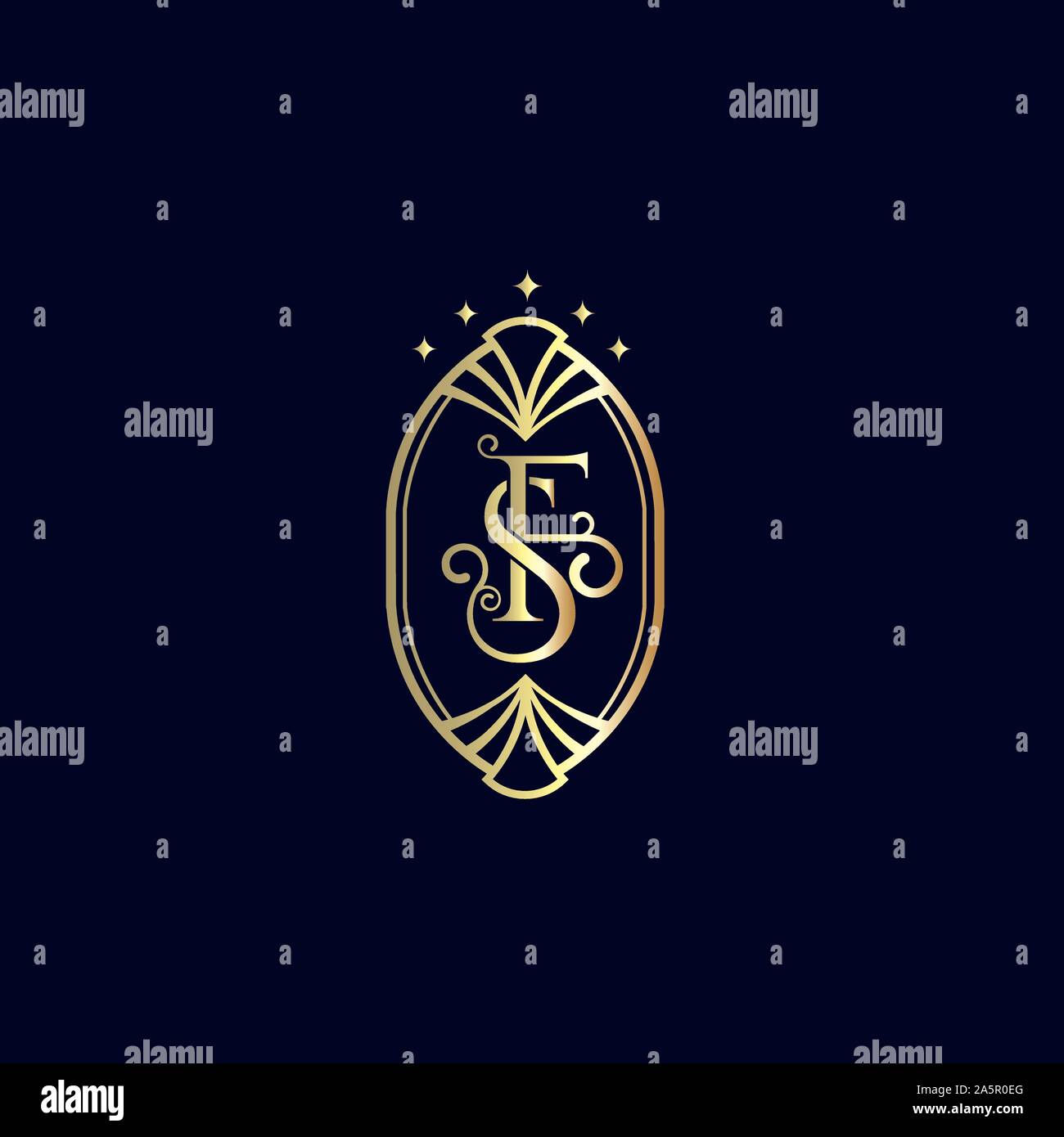 F,S letter vector logo. Luxury logo. Luxury vector monogram Stock ...