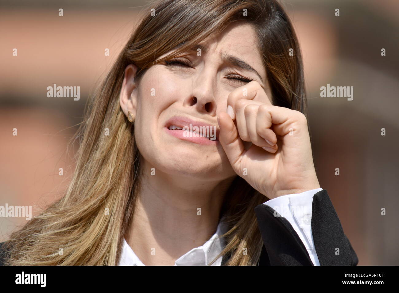 Crying Attractive Diverse Adult Female Stock Photo - Alamy