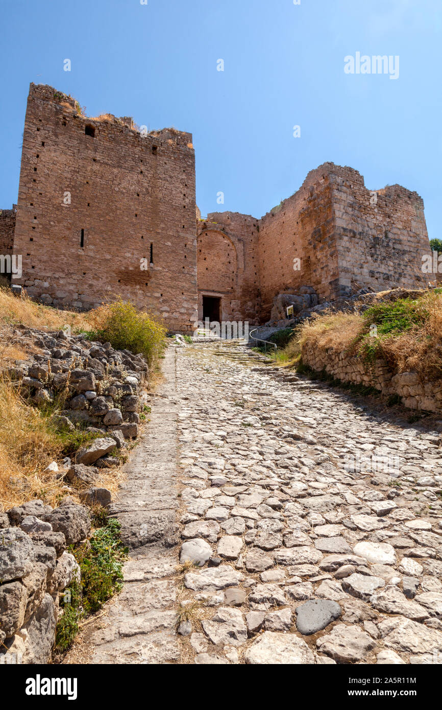 Acrocorinth or Corinth Castle, Corinth Greece Stock Photo - Alamy