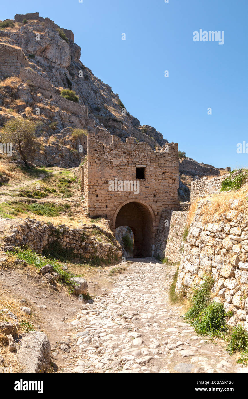Acrocorinth or Corinth Castle, Corinth Greece Stock Photo - Alamy