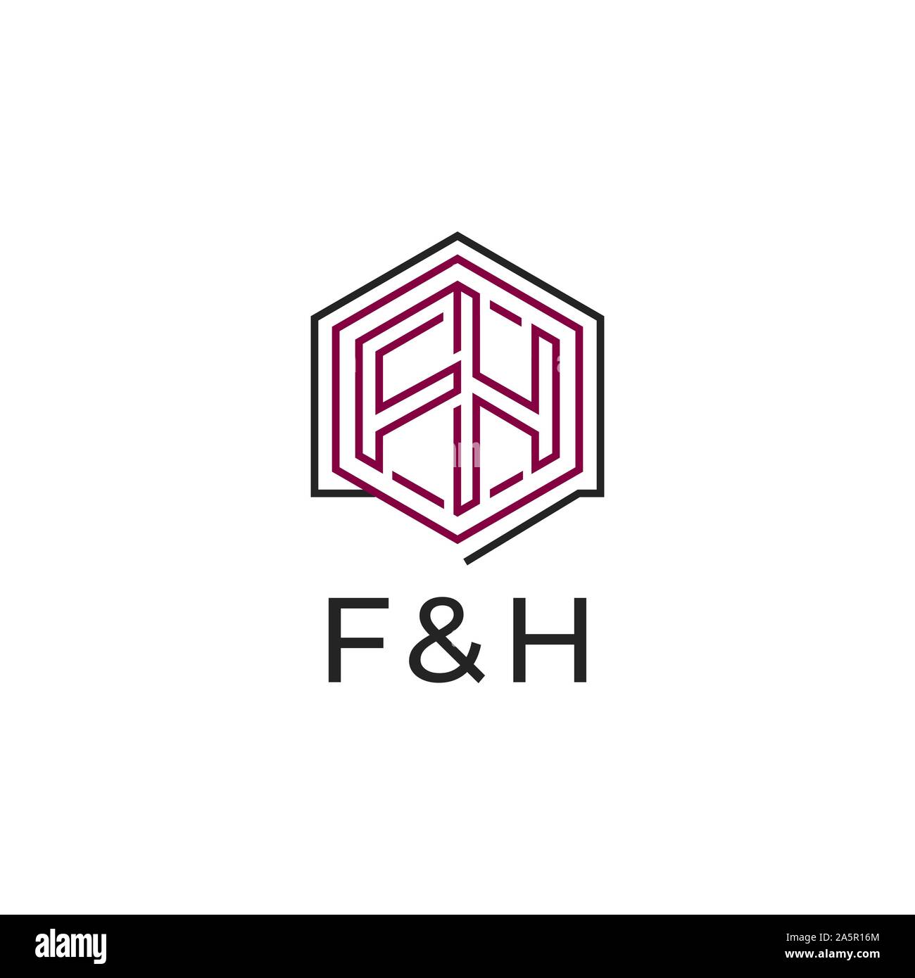 F,H letter logo. Business emblem. Tiles company design element Stock ...