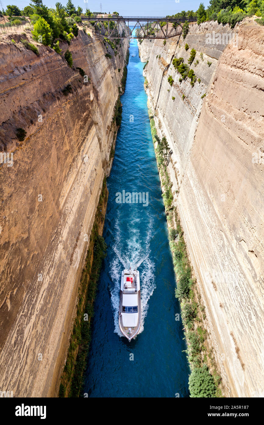 Corinth Canal connecting the Gulf of Corinth and Saronic Gulf, Greece ...