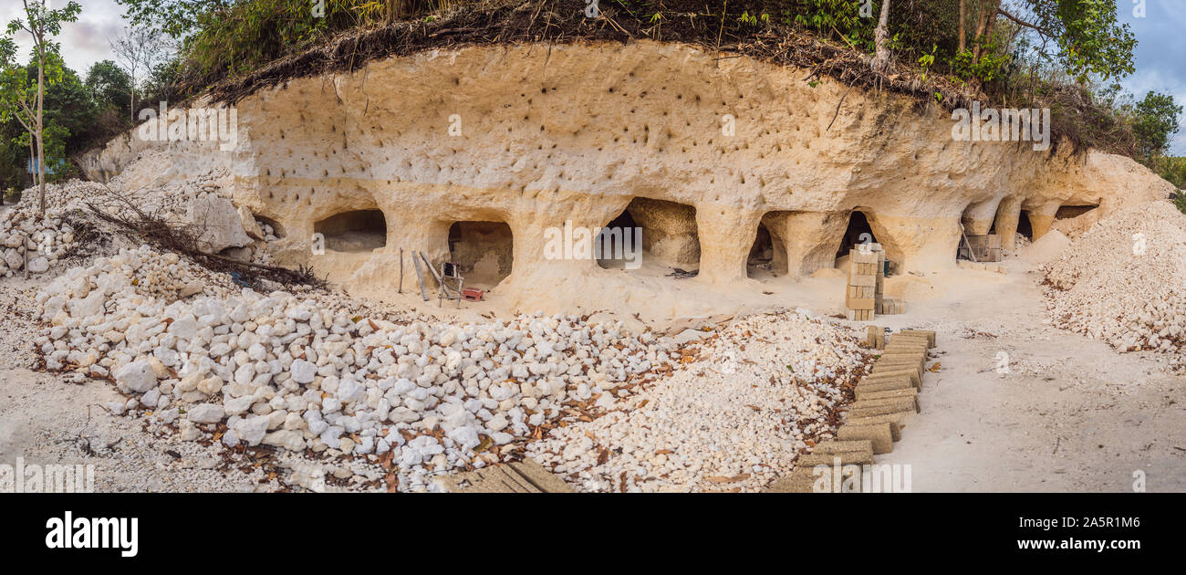 Limestone quarry. mining of limestone gravel for construction Stock ...