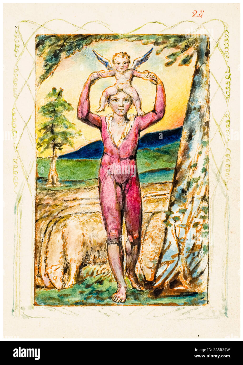 William Blake, Songs of Experience, Frontispiece, watercolour painting ...