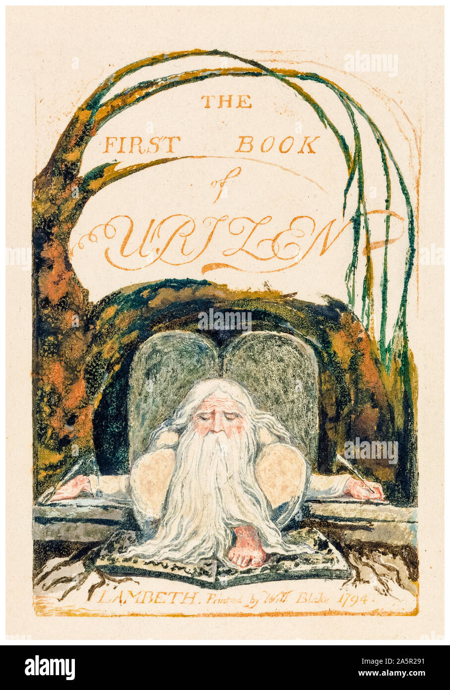 William Blake, The First Book of Urizen, Title Page, painting, relief ...