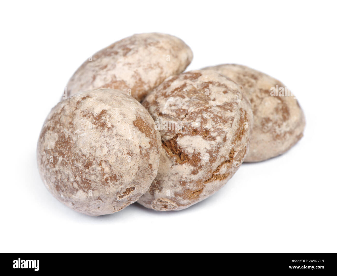 Group of simple oval gingerbread cookies isolated on white background ...