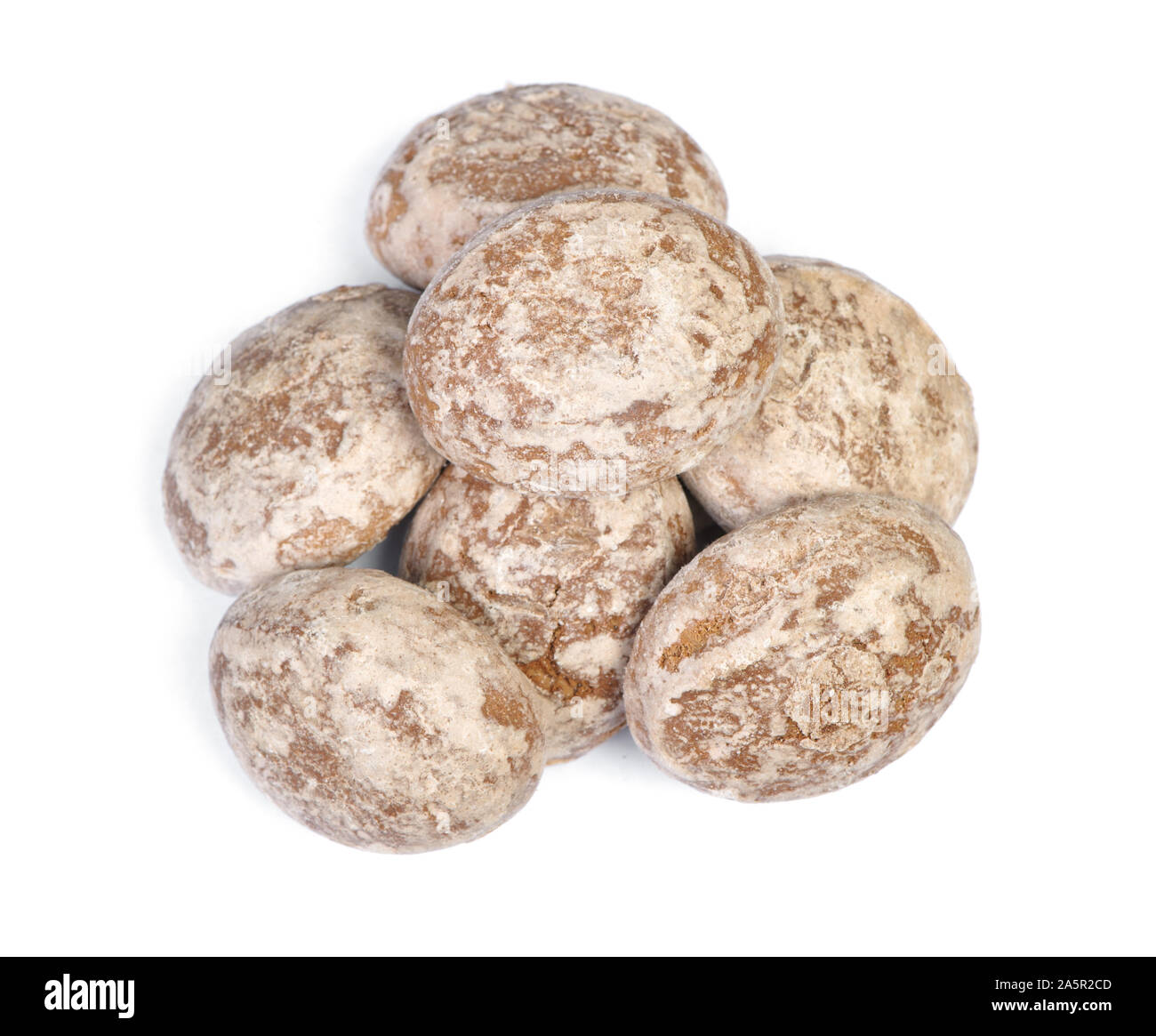 Group of simple oval gingerbread cookies isolated on white background ...