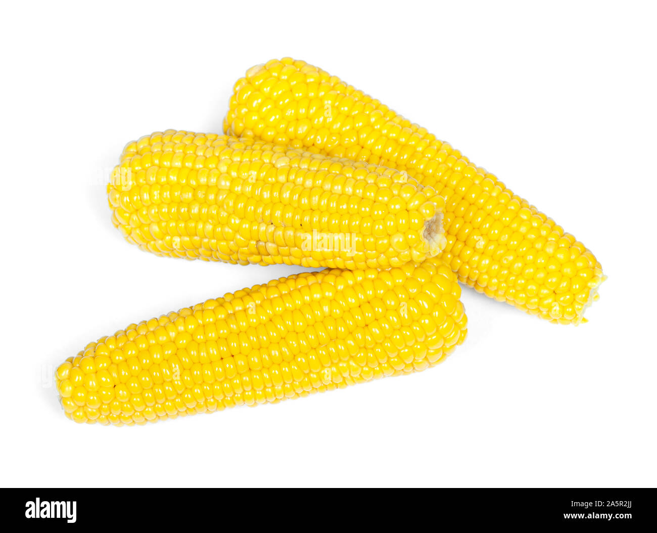 Yelllow ear of corn isolated on white background Stock Photo - Alamy