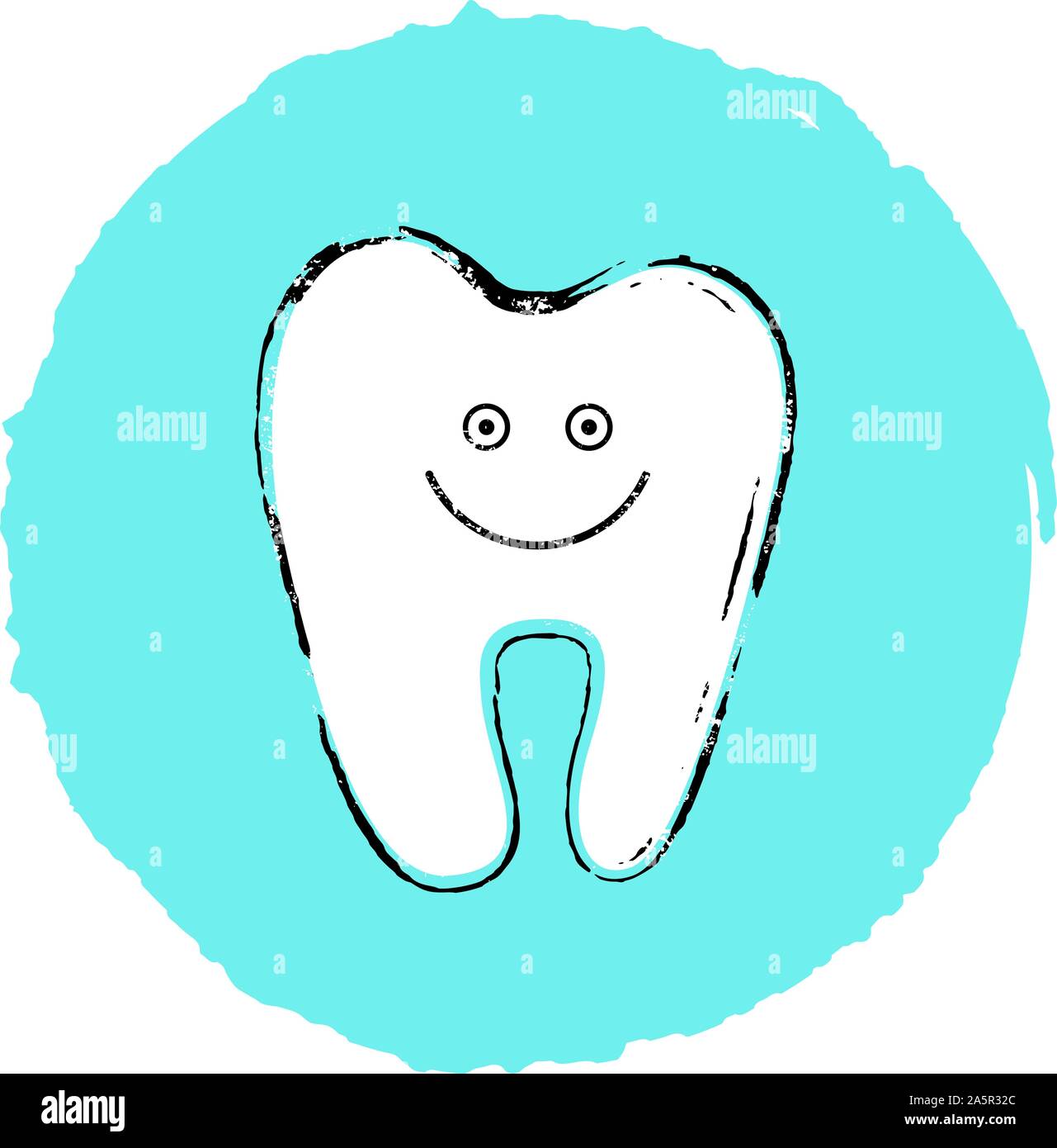 Simple vector illustration of health smiling tooth without caries Stock ...