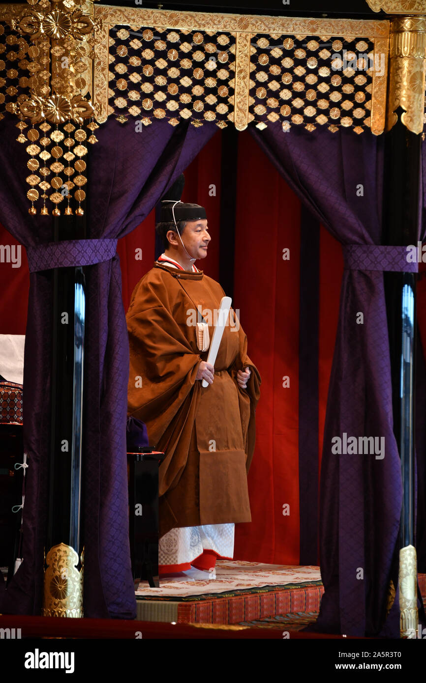Enthronement ceremony of Emperor Naruhito of Japan in Tokyo, Japan ...