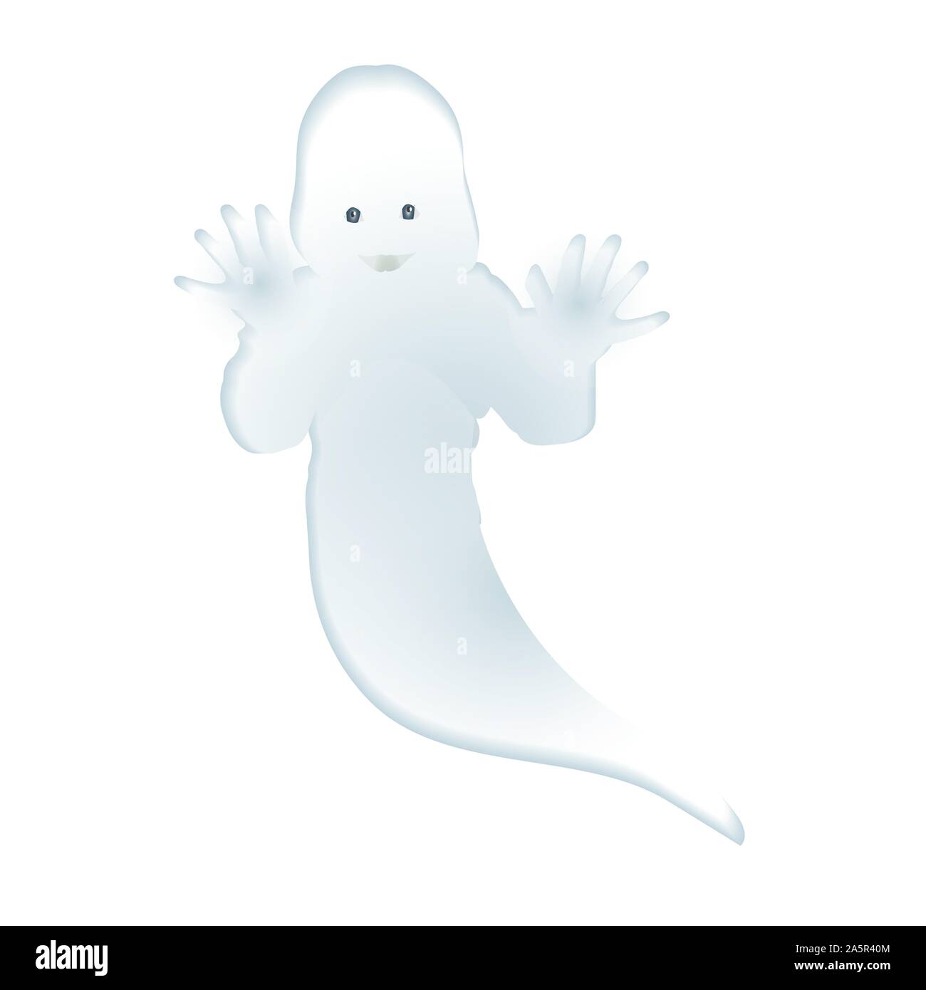 Vector illustration of a friendly white ghost Stock Vector Image & Art ...