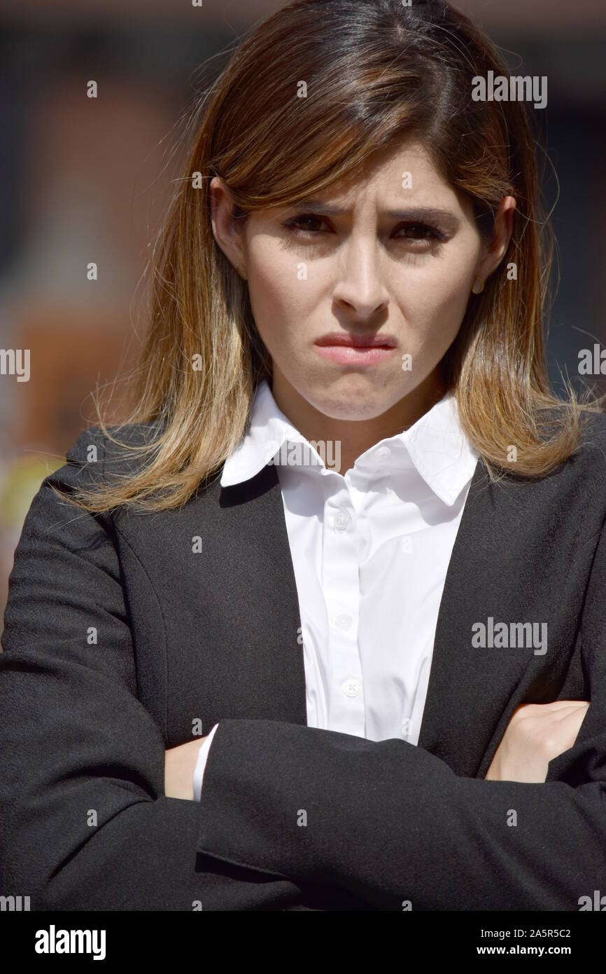Stubborn Adult Business Woman Wearing Suit Stock Photo - Alamy