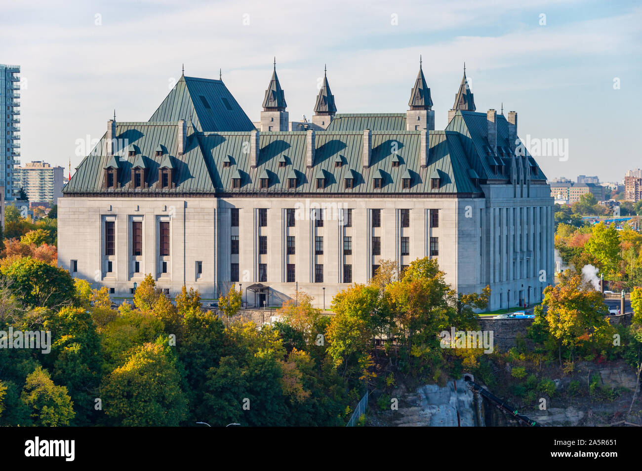 Ottawa, CA - 9 October 2019: Side view of the Supreme court of Canada ...