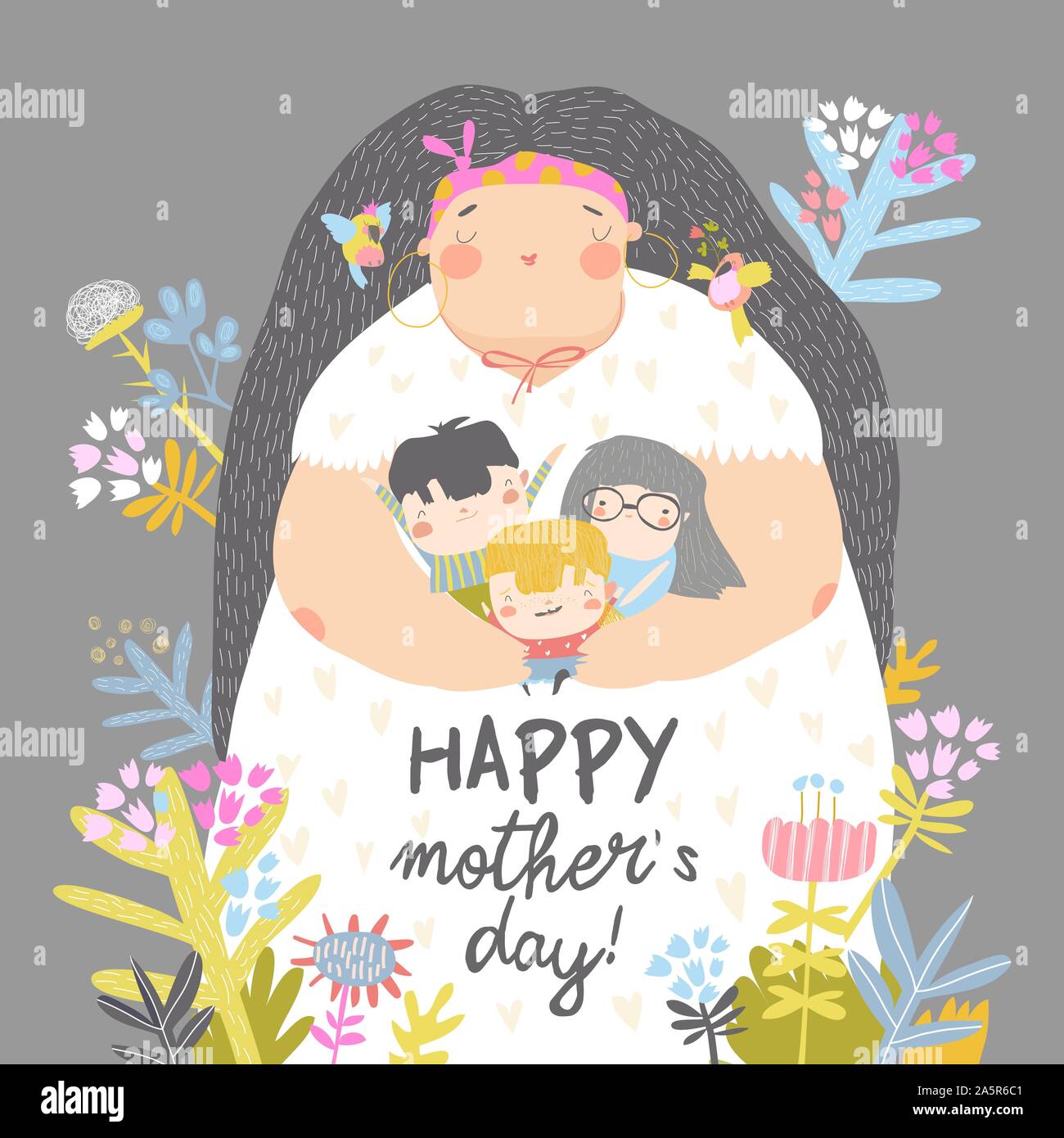 Child flowers mother Stock Vector Images - Alamy