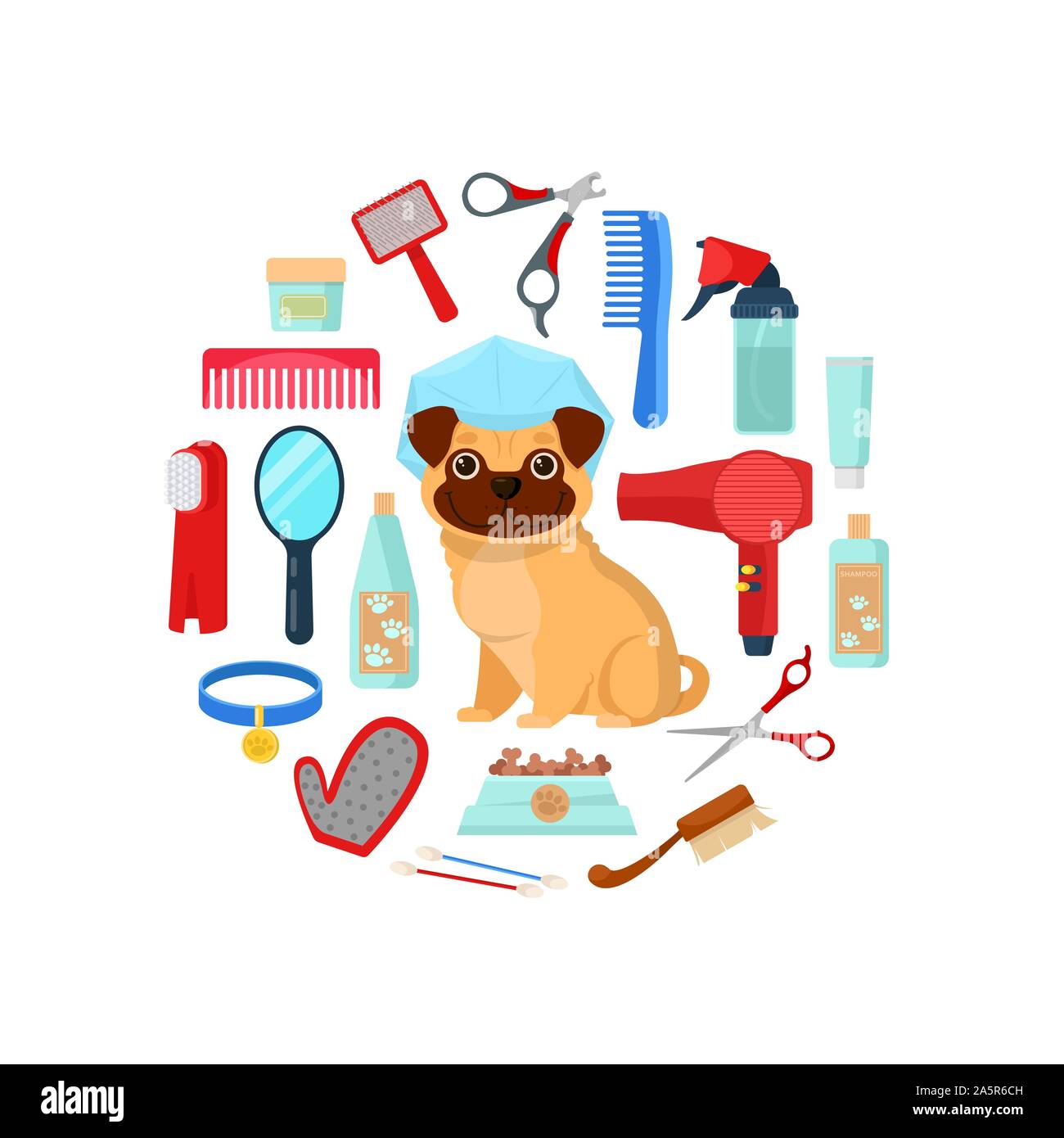 grooming tools and dog Stock Vector Image & Art - Alamy