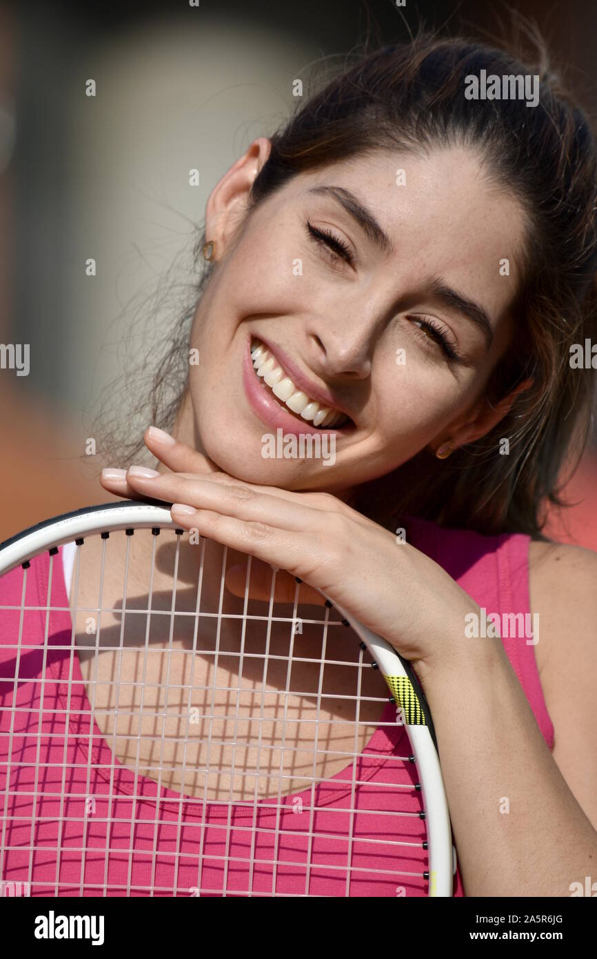 Female tennis player smiling tennis player hi-res stock photography and images - Alamy