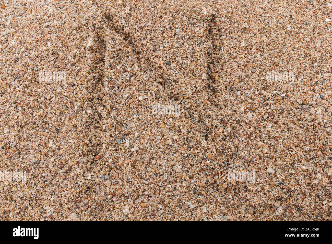 Character N of the alphabet writing on the sand Stock Photo - Alamy
