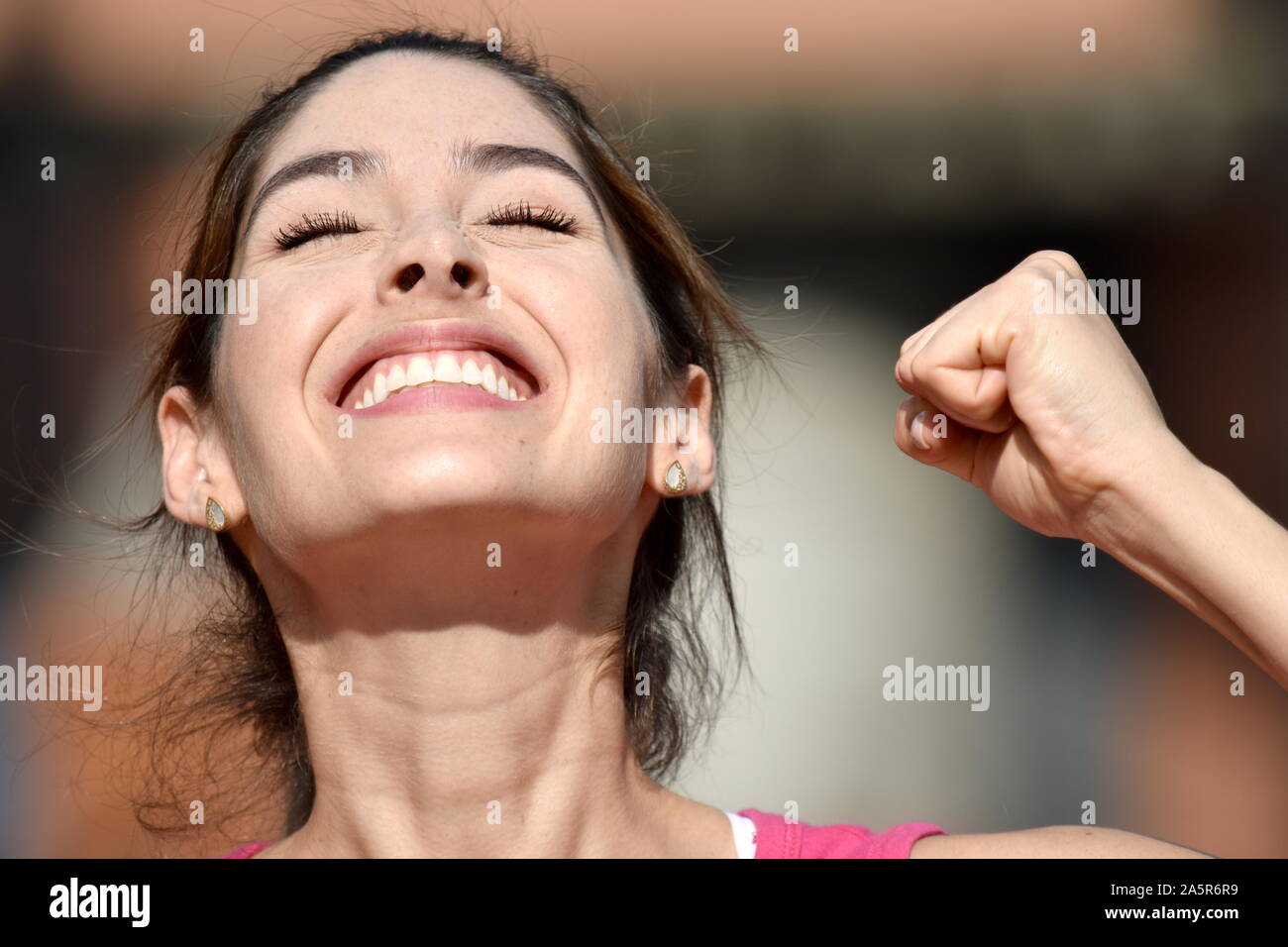 An Adult Female Winner Stock Photo - Alamy
