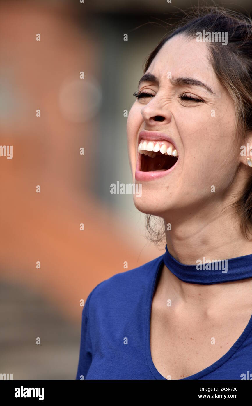 Diverse Adult Female Shouting Stock Photo - Alamy