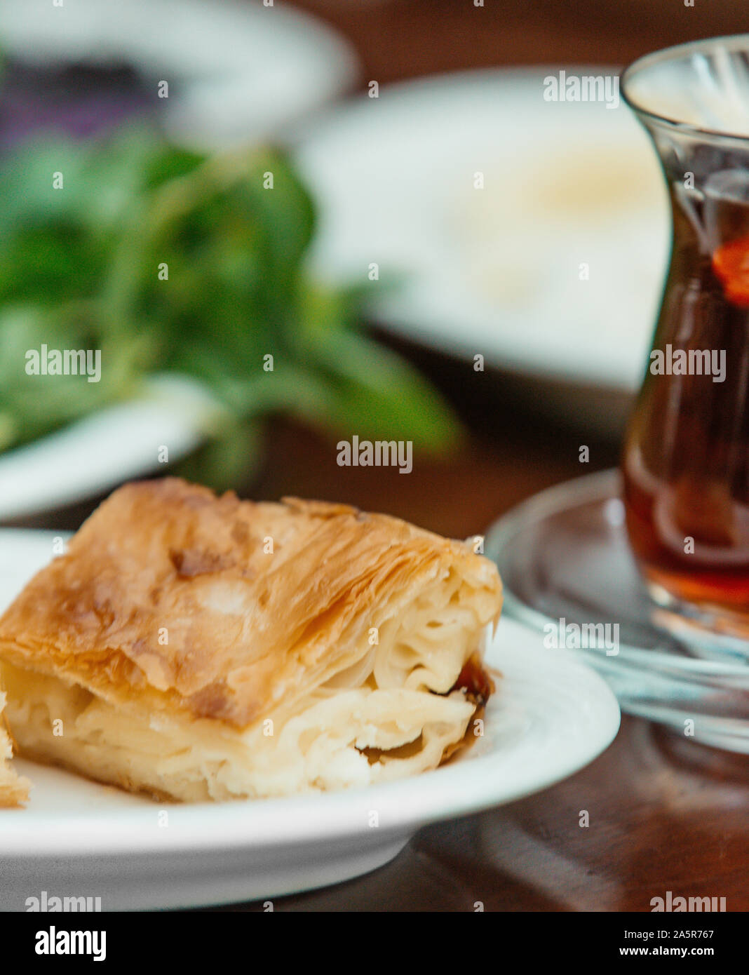 close up of turkish cheese water bourak Stock Photo - Alamy