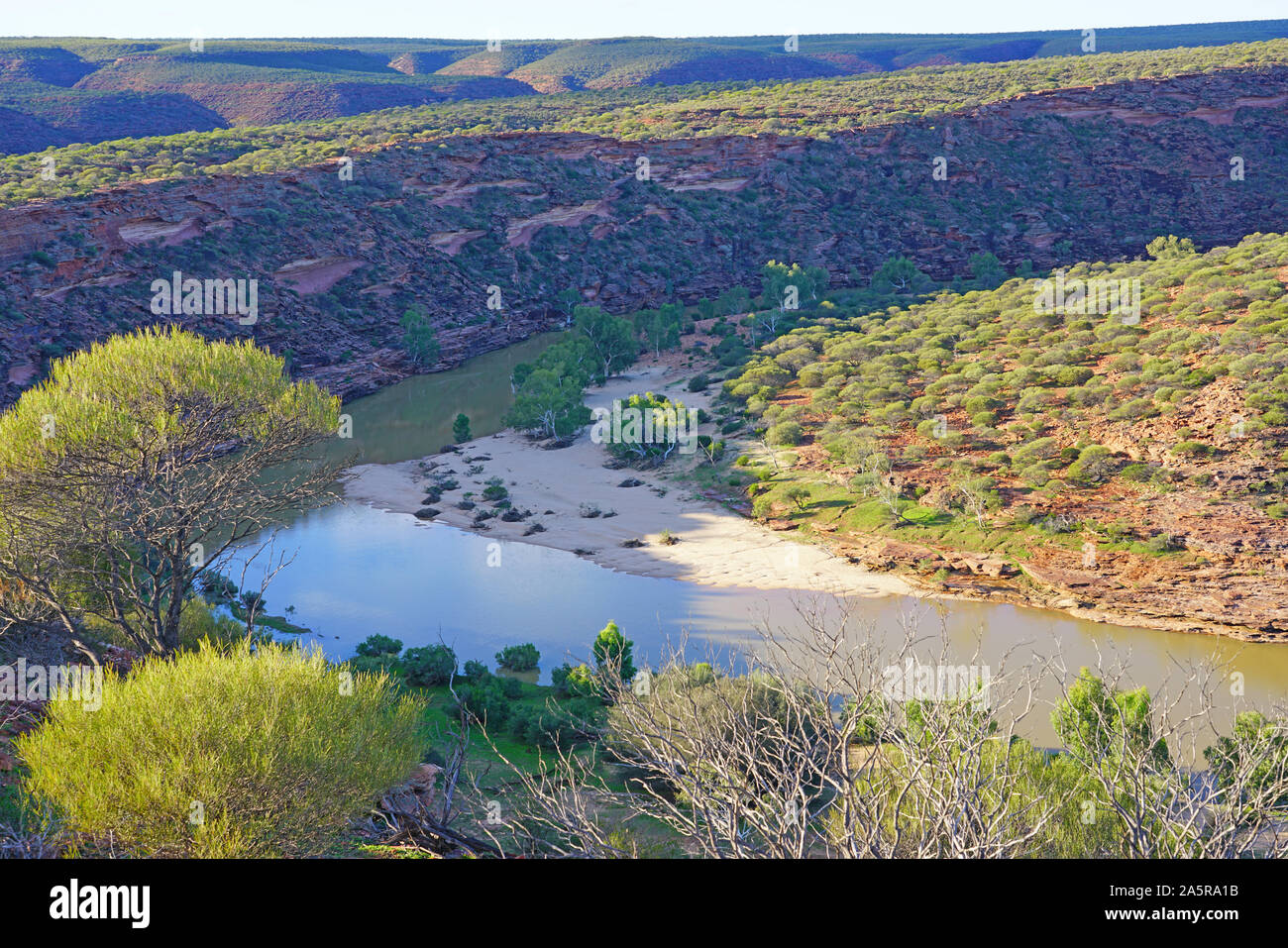 View of the Murchison River gorge in Kalbarri National Park in the Mid ...