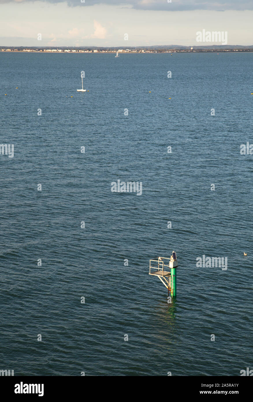 Sailing boat on the Solent a stretch of water between Portsmouth, Isle ...
