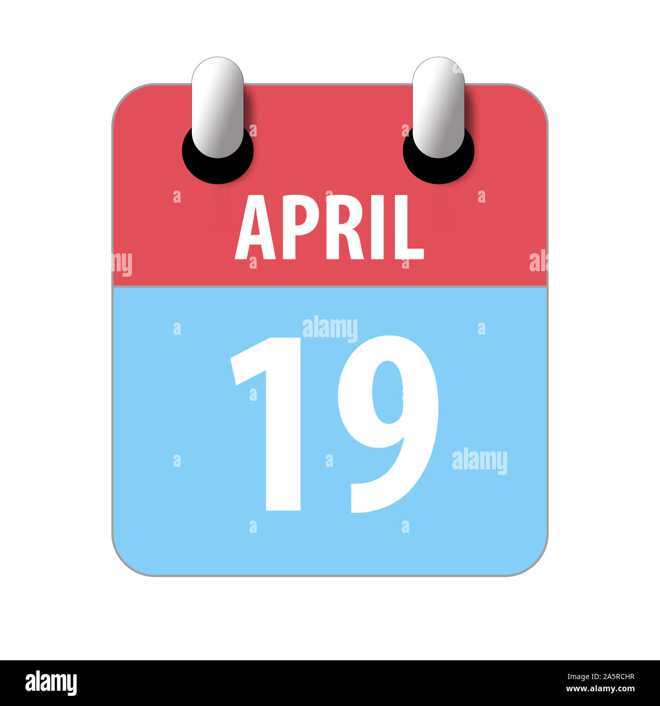 april 19th. Day 19 of month, Simple calendar icon on white background ...