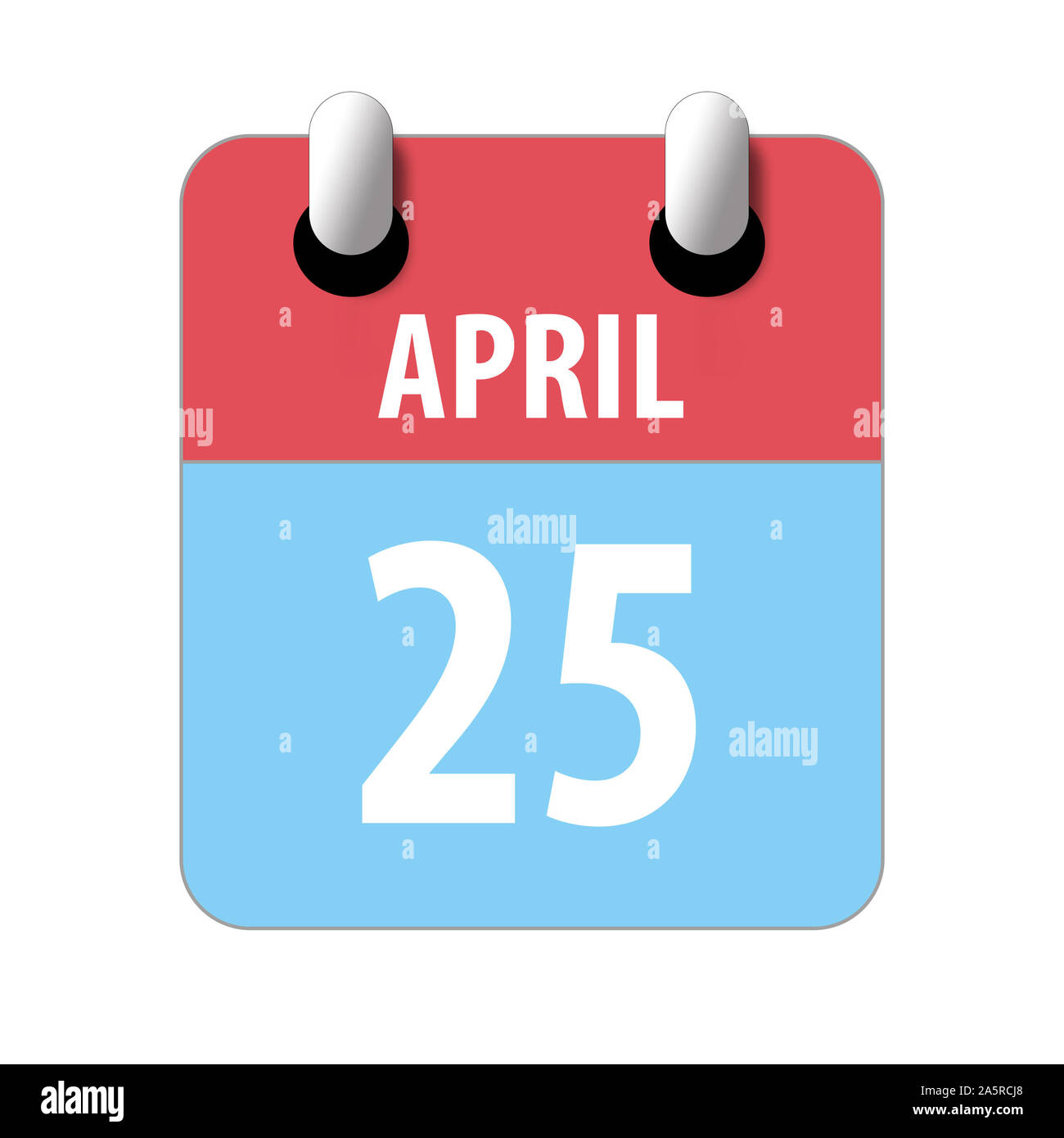 april 25th. Day 25 of month, Simple calendar icon on white background ...