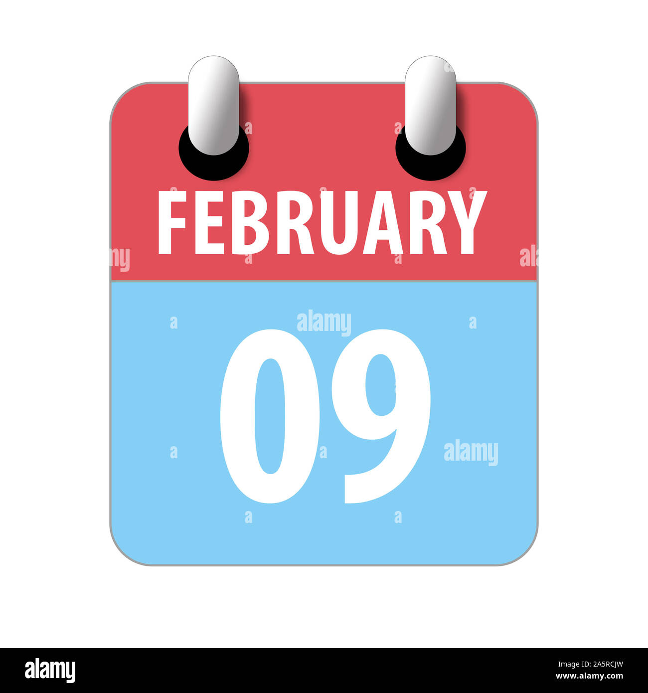 february 9th. Day 9 of month, Simple calendar icon on white background ...