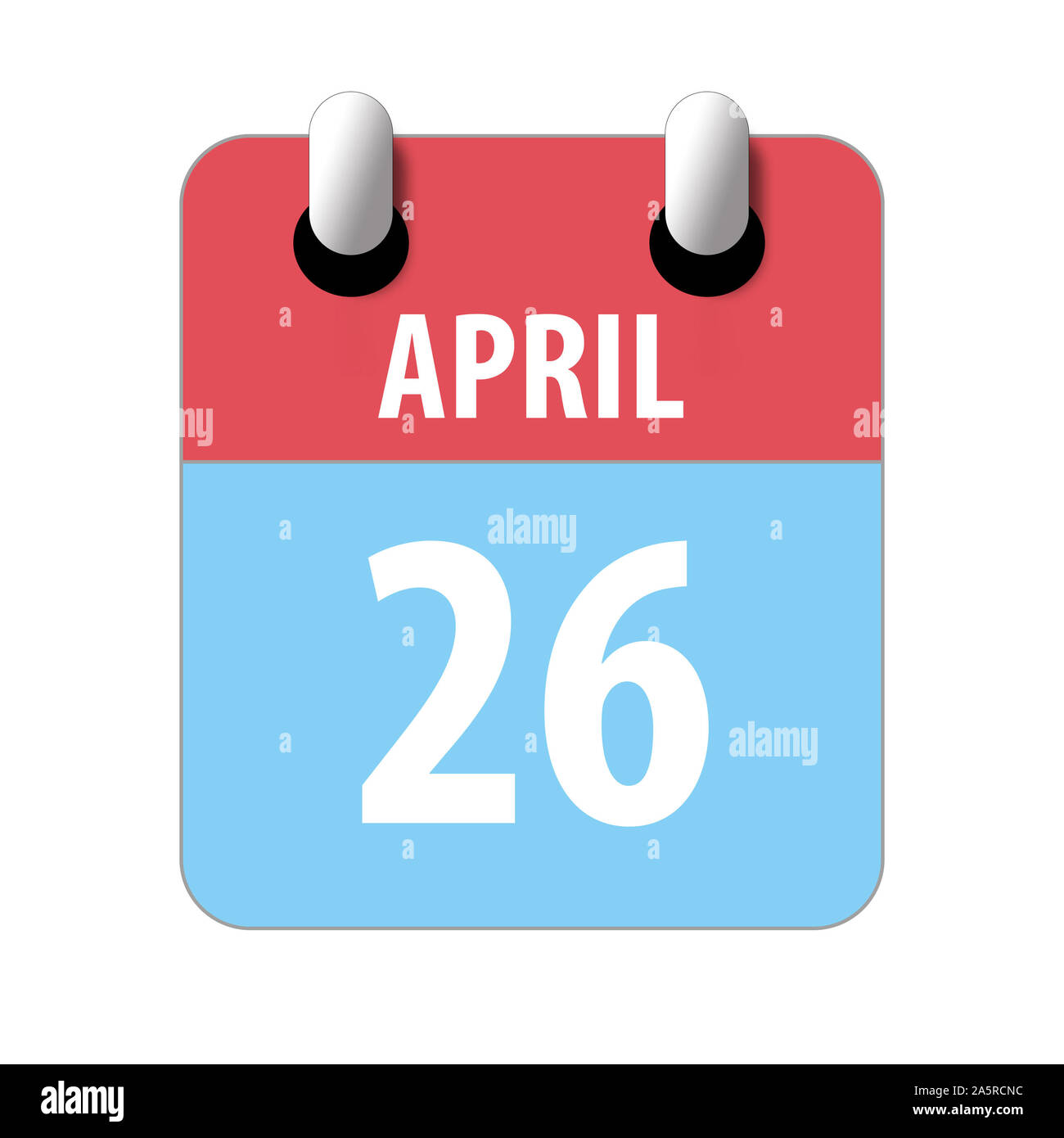 april 26th. Day 26 of month, Simple calendar icon on white background ...