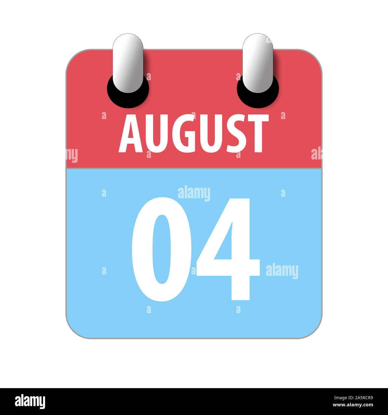 august 4th. Day 4 of month, Simple calendar icon on white background ...