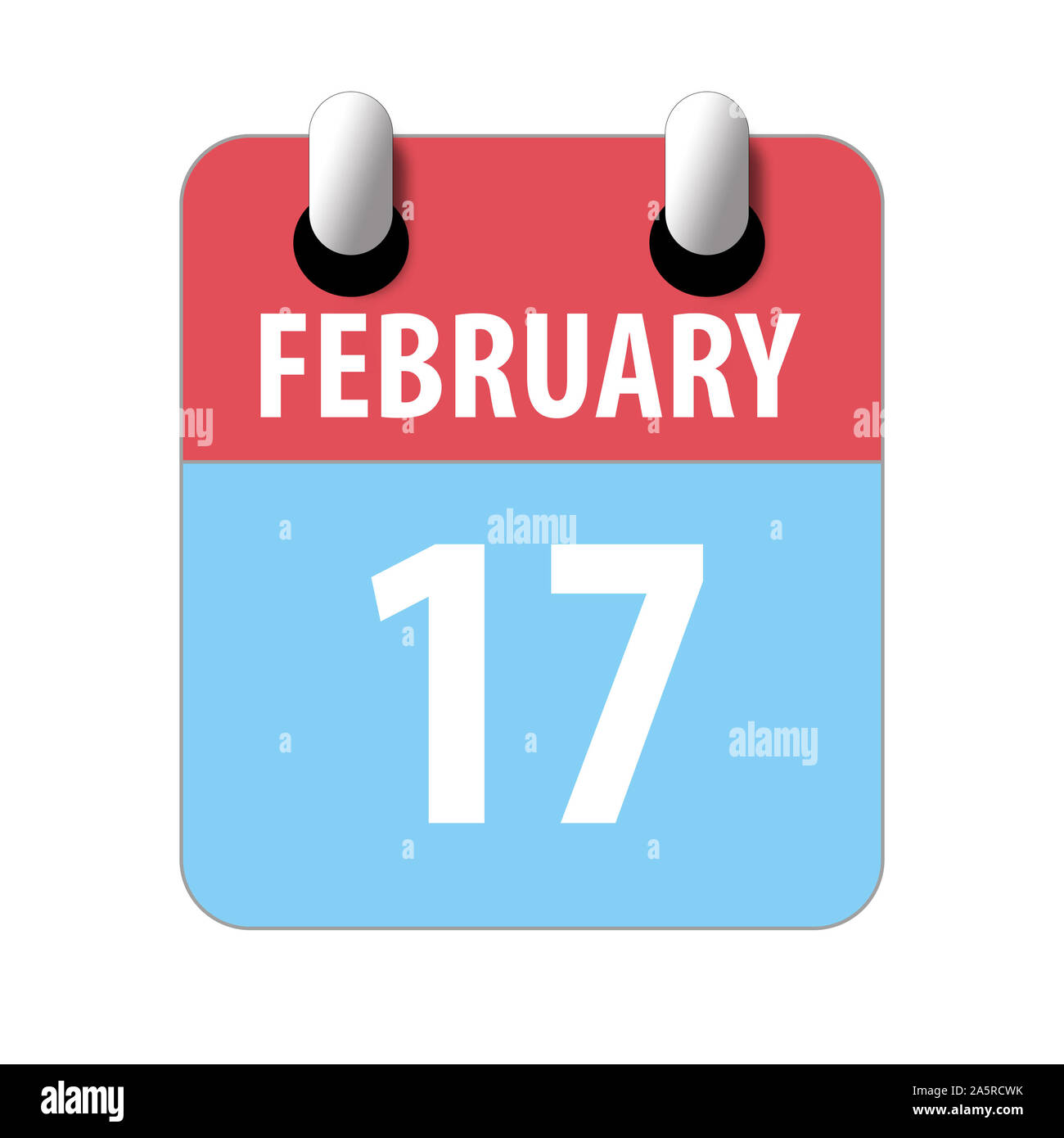 february 17th. Day 17 of month, Simple calendar icon on white ...