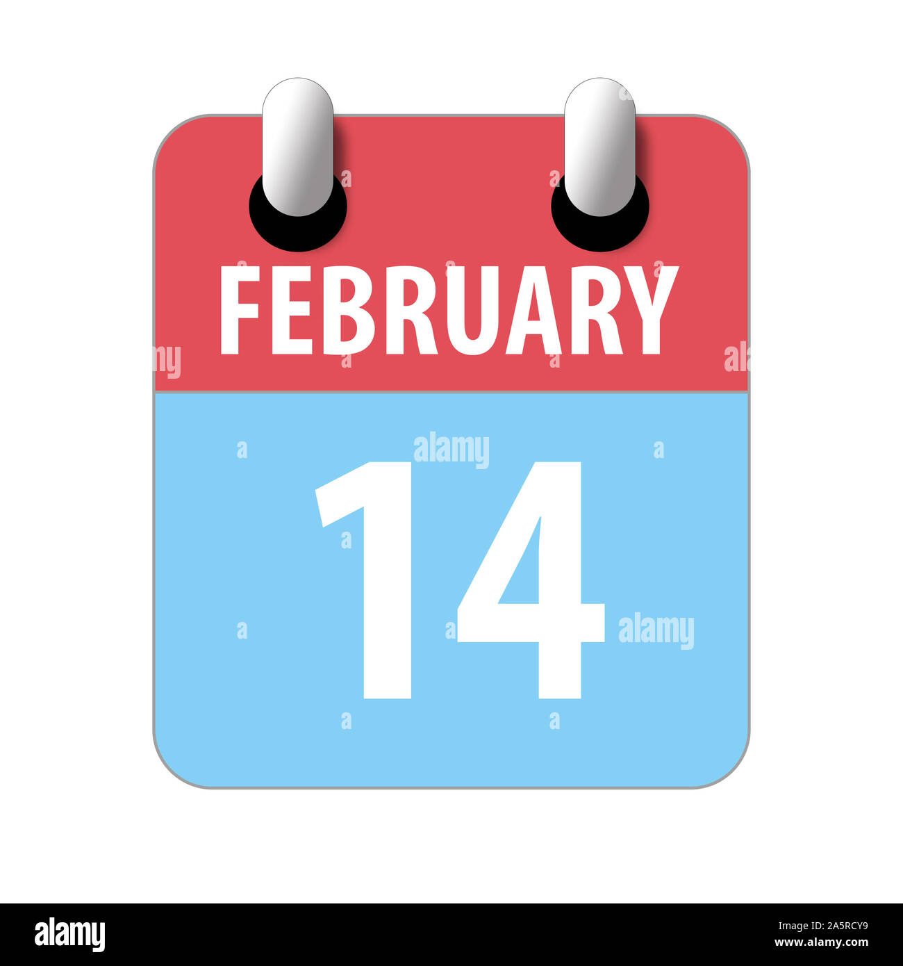 february 14th. Day 14 of month, Simple calendar icon on white ...